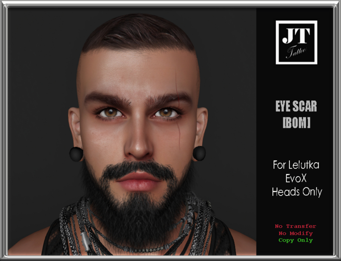 Second Life Marketplace - [JT] Eye Scar (Lel EvoX) [BOM]